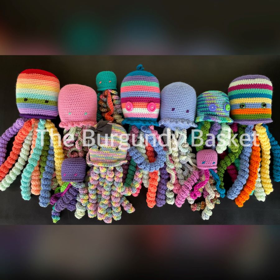 Crochet Octopus-Jellyfish Toy - The Burgundy Basket